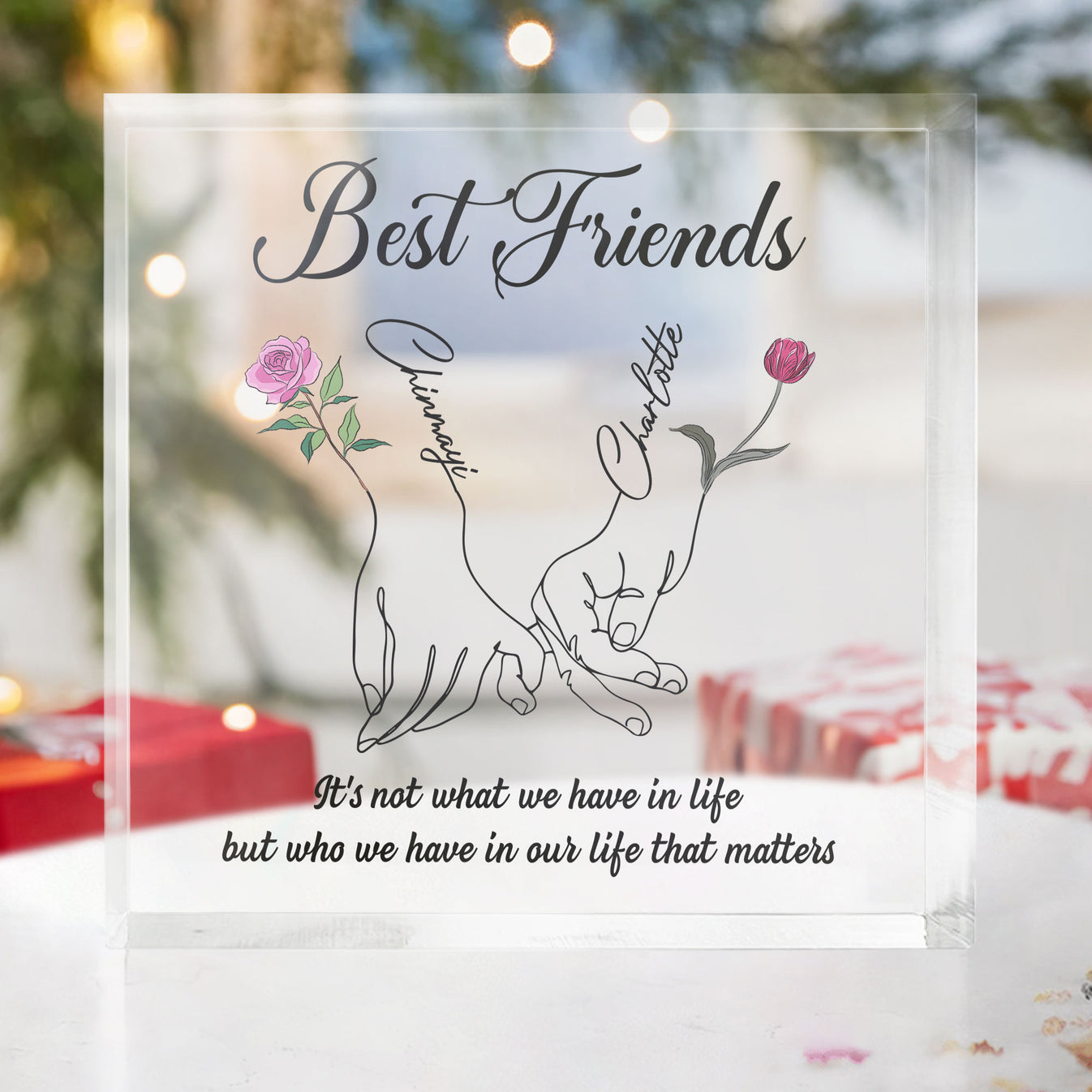 Best Friends Birth Month Flower - Personalized Acrylic Plaque – Macorner