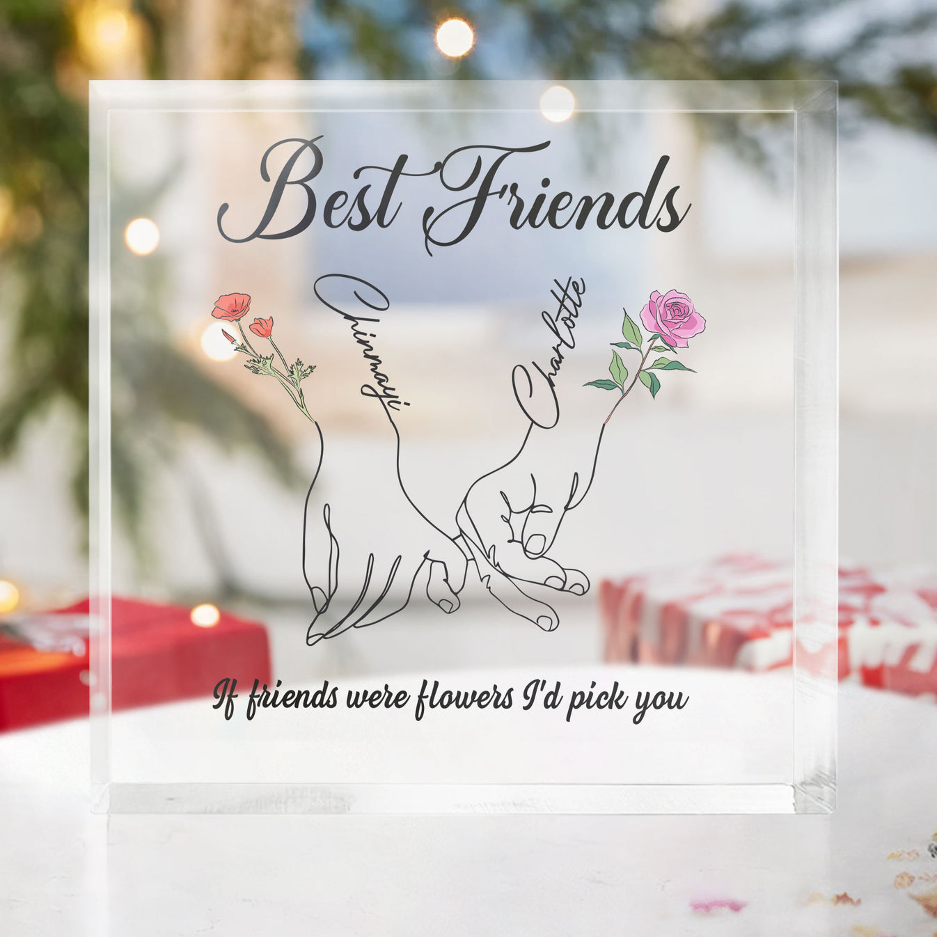 Best Friends Birth Month Flower - Personalized Acrylic Plaque – Macorner