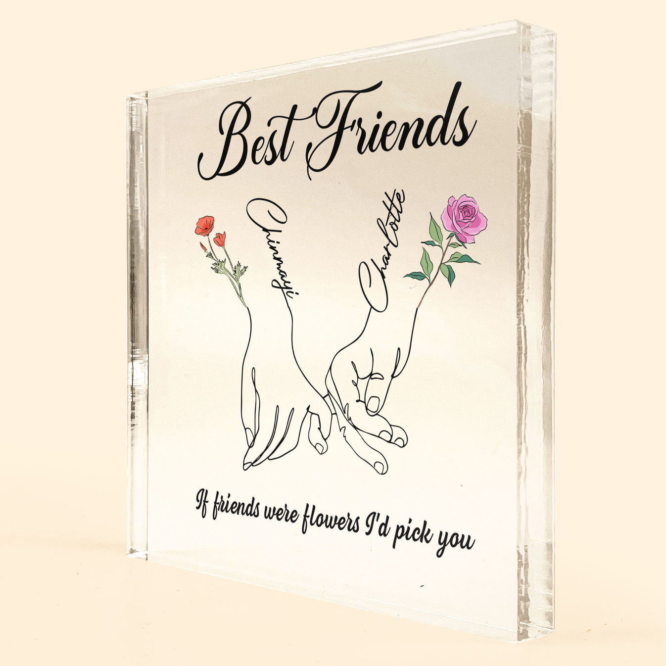 Best Friends Birth Month Flower - Personalized Acrylic Plaque – Macorner