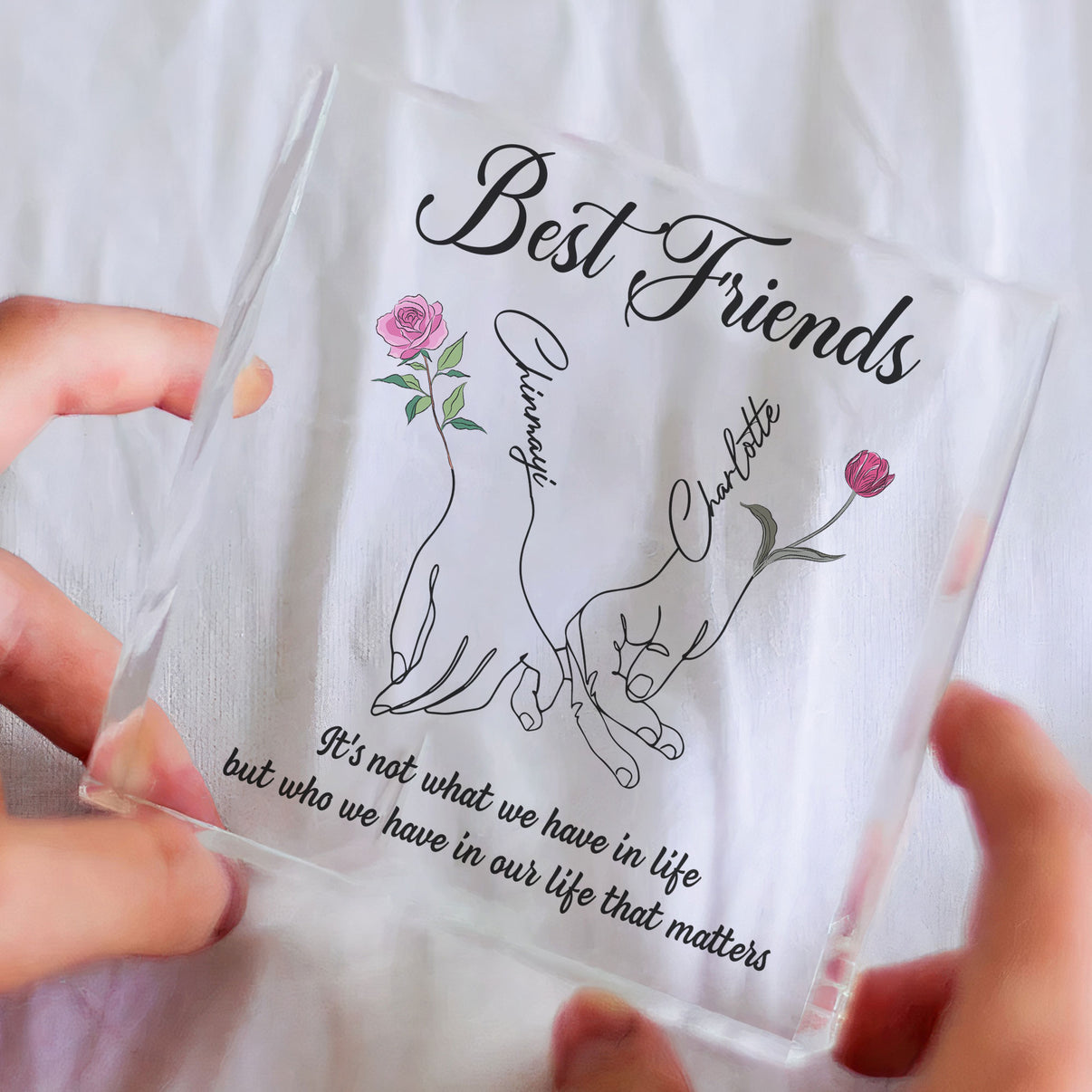 Best Friends Birth Month Flower - Personalized Acrylic Plaque – Macorner