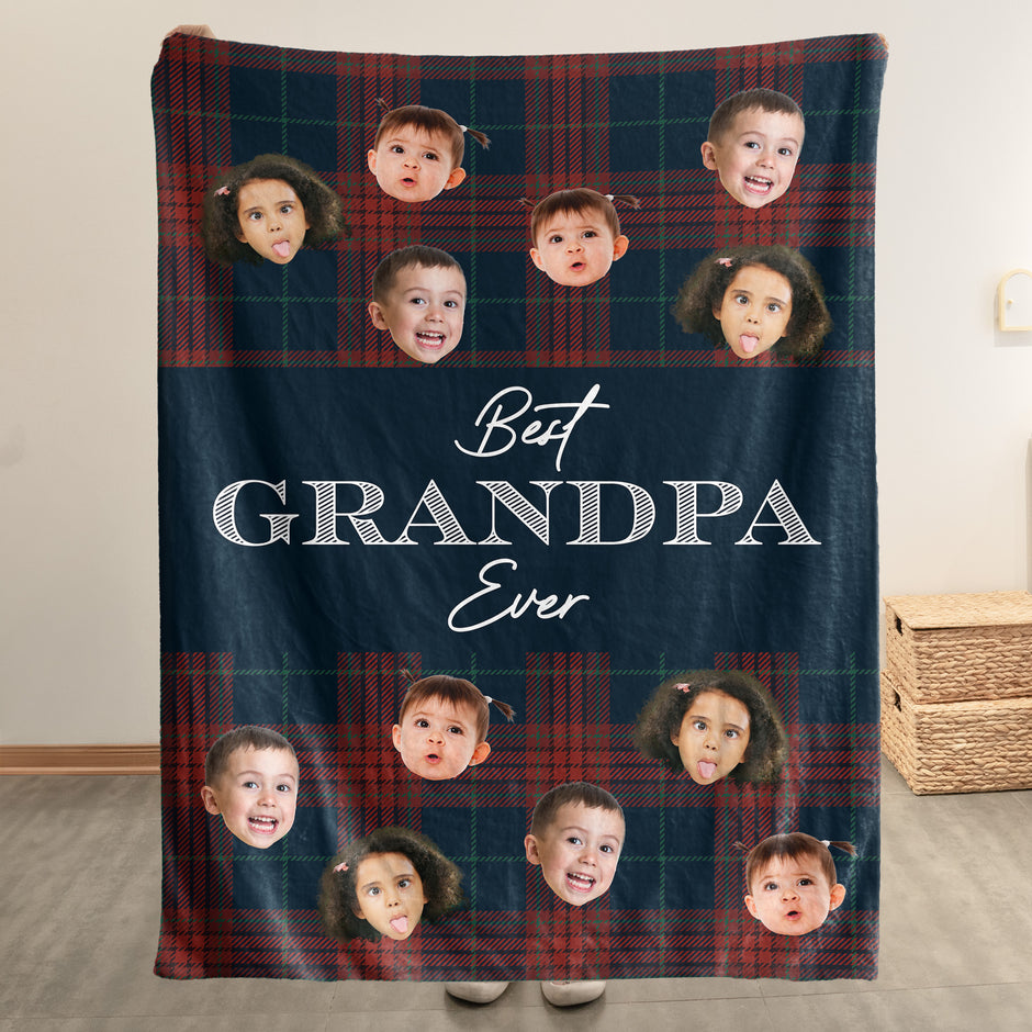 Best Grandpa Ever - Personalized Photo Blanket – Macorner