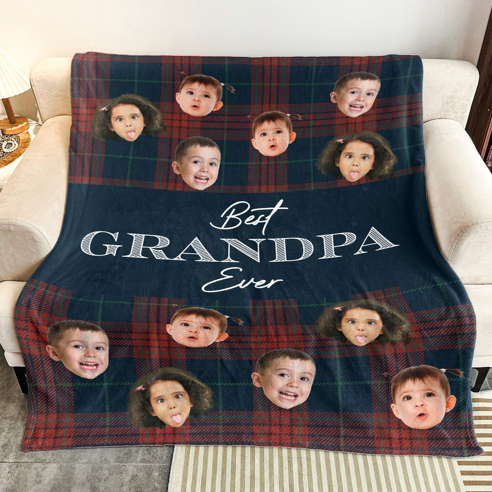 Best Grandpa Ever - Personalized Photo Blanket – Macorner