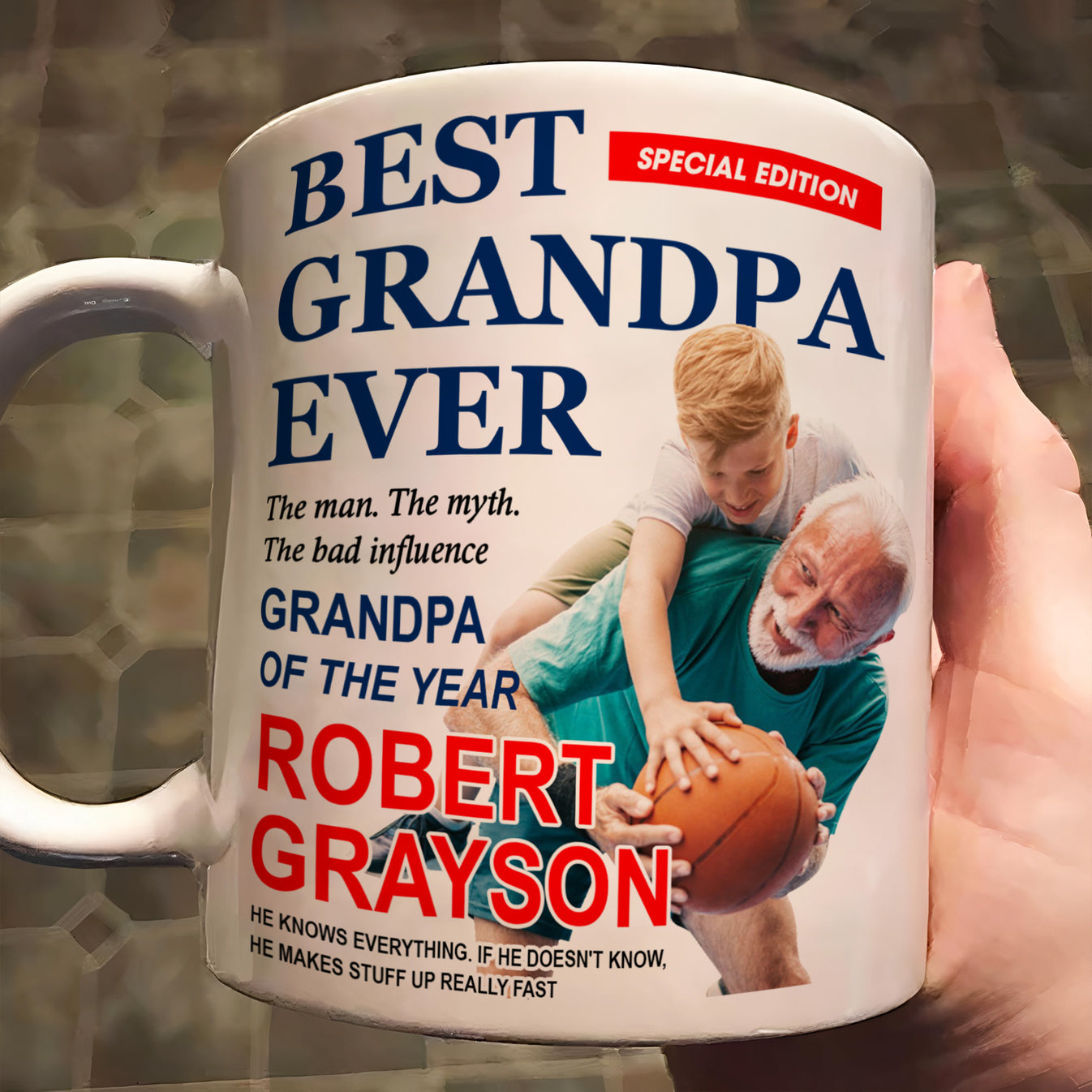 Best Grandpa Ever Special Edition - Personalized Photo Mug – Macorner