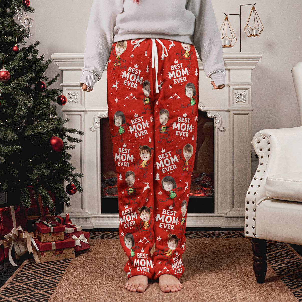 Best Mom Ever Custom Photo - Personalized Photo Fleece Pajama Pants ...