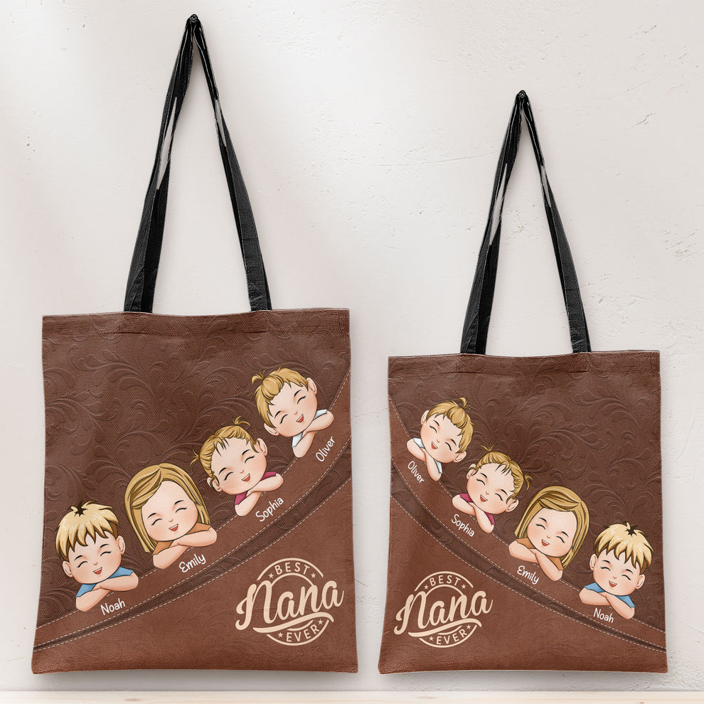 Best Nana Ever Custom Cute Kids - Personalized Tote Bag – Macorner
