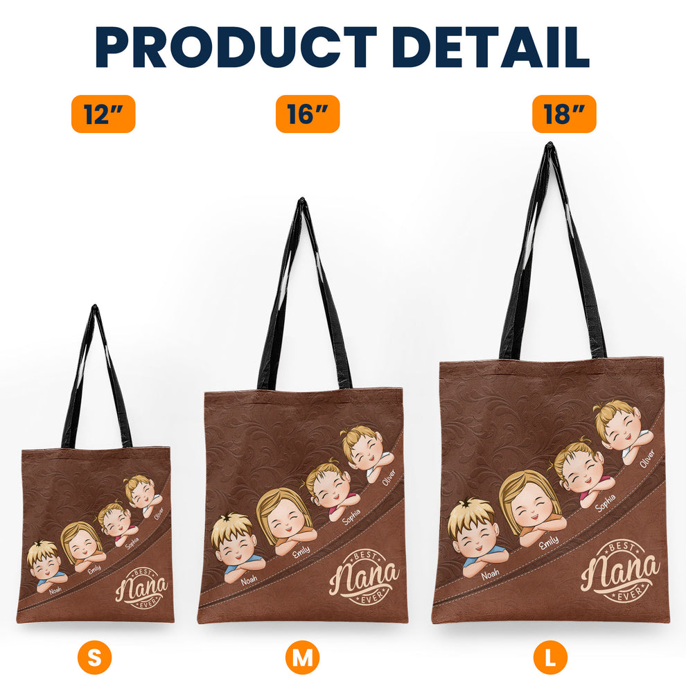 Best Nana Ever Custom Cute Kids - Personalized Tote Bag – Macorner