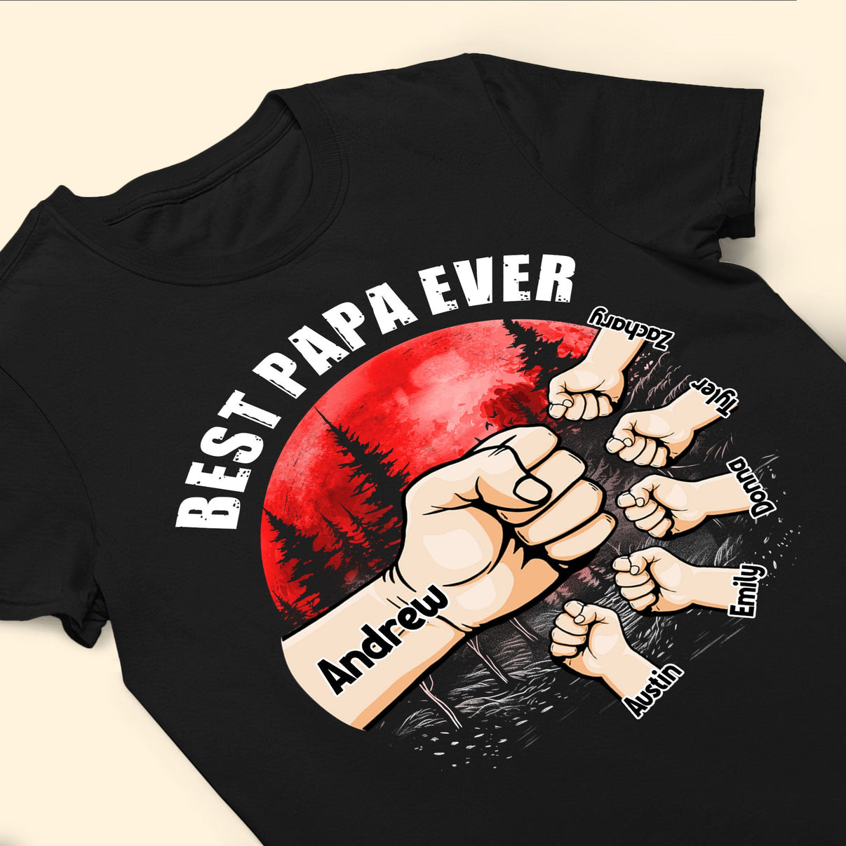 Father's Day Gifts, Best Papa Ever Fistbump - Personalized Shirt – Macorner