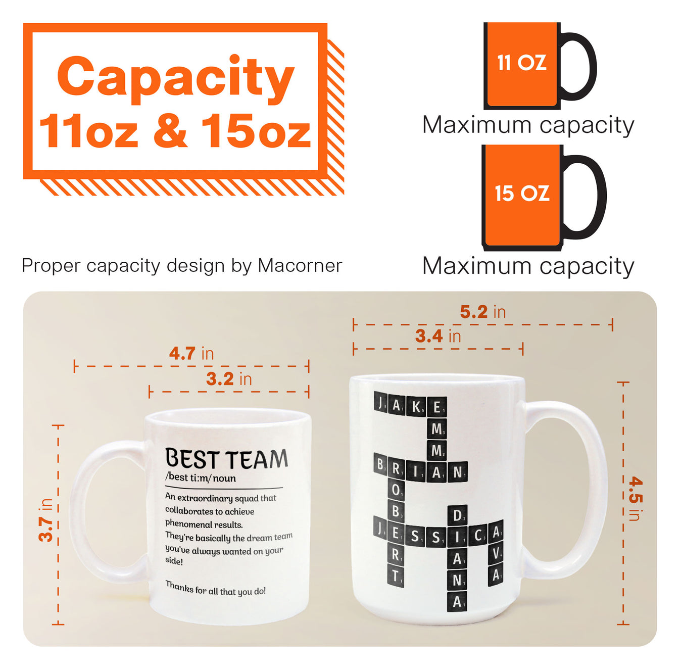Best Team Coworker Mug Scrabble Custom Name - Personalized Mug – Macorner