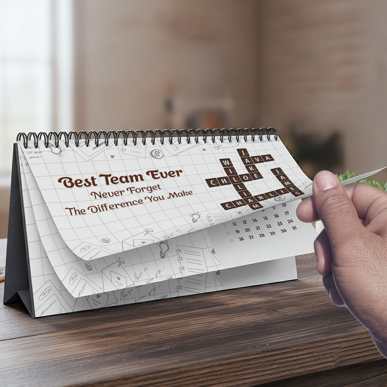 Best Team Ever Scrabble - Personalized Standing Desk Calendar – Macorner
