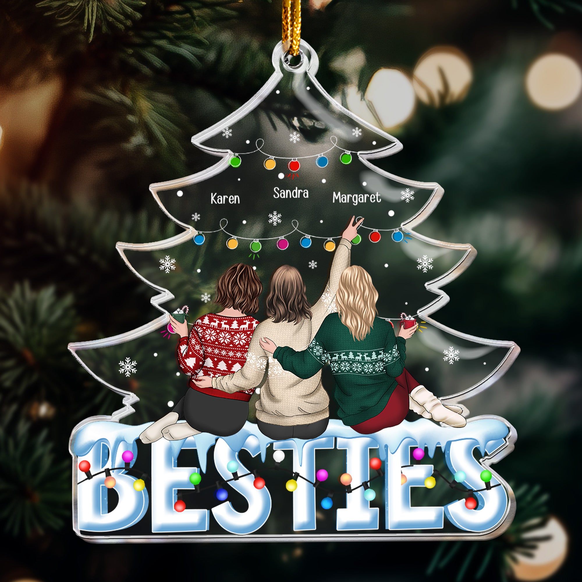Besties Christmas Tree - Personalized Acrylic Ornament – Macorner