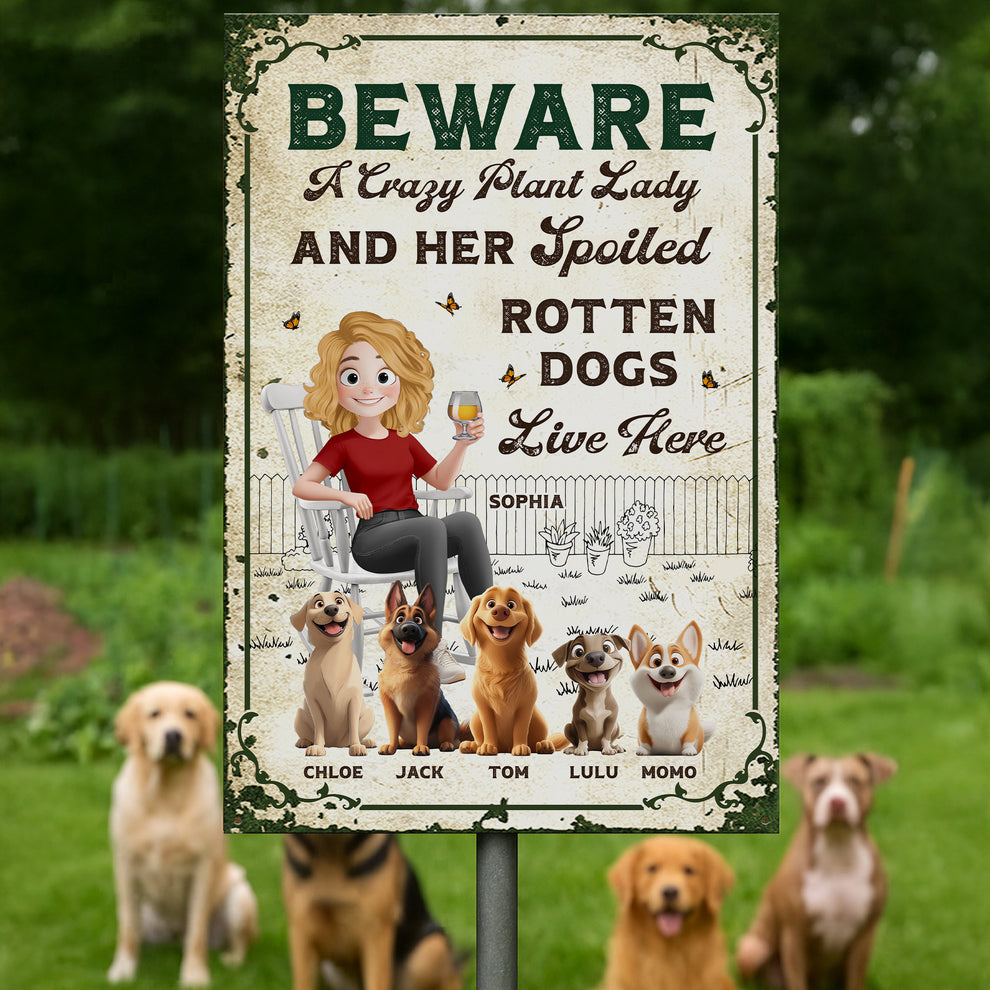 Beware A Crazy Plant Lady - Personalized Metal Sign – Macorner