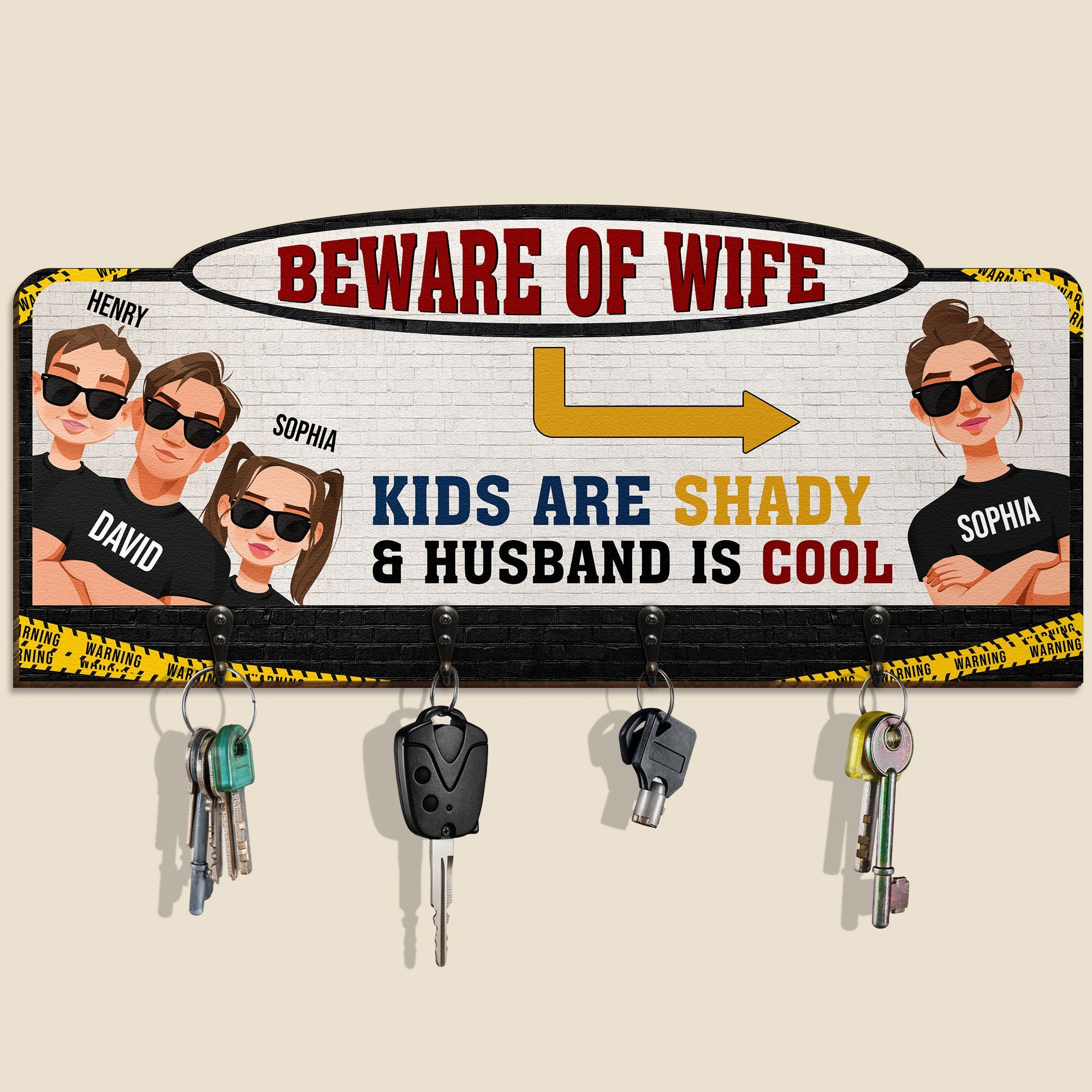 Beware Of Wife - Personalized Custom Key Holder – Macorner