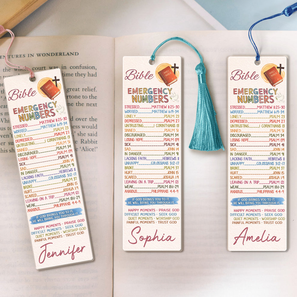Bible Emergency Numbers - Custom Acrylic Bookmark – Macorner