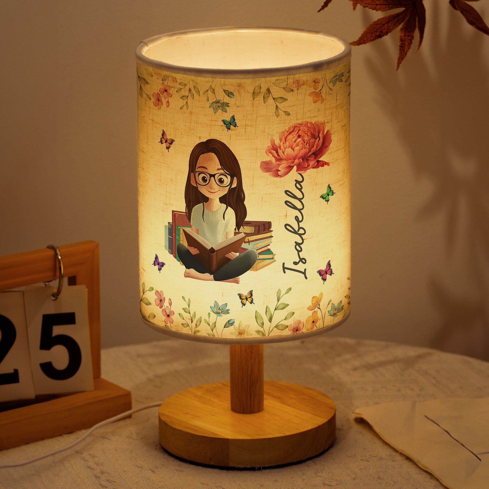 Birth Flower Book Lovers - Personalized Fabric Lamp – Macorner