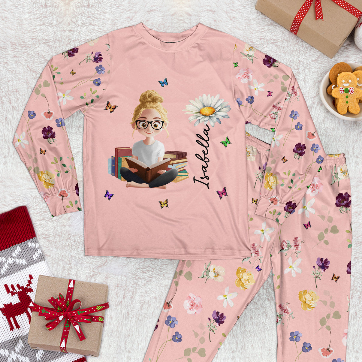 Birth Flower Book Lovers - Personalized Pajama Set – Macorner