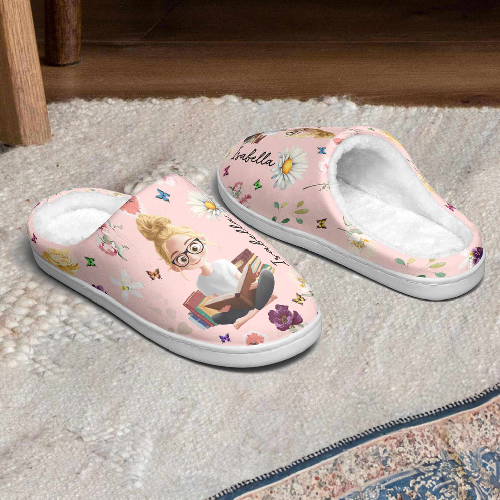 Birth Flower Book Lovers - Personalized Slippers – Macorner