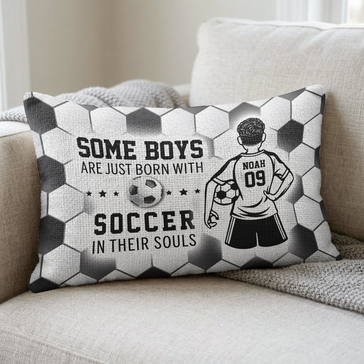 Born With Soccer In Their Souls - Personalized Pillow Cover – Macorner