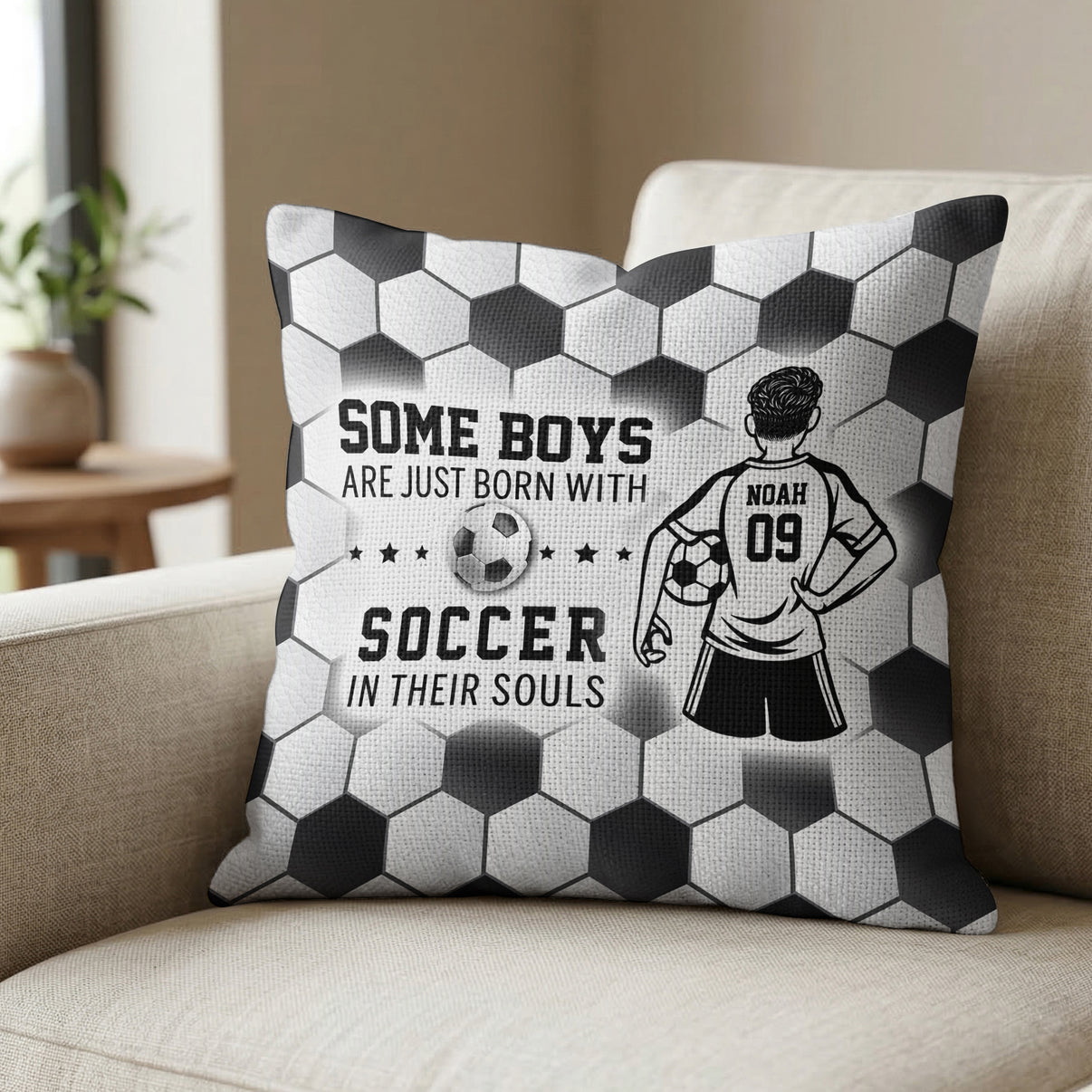 Born With Soccer In Their Souls - Personalized Pillow Cover – Macorner