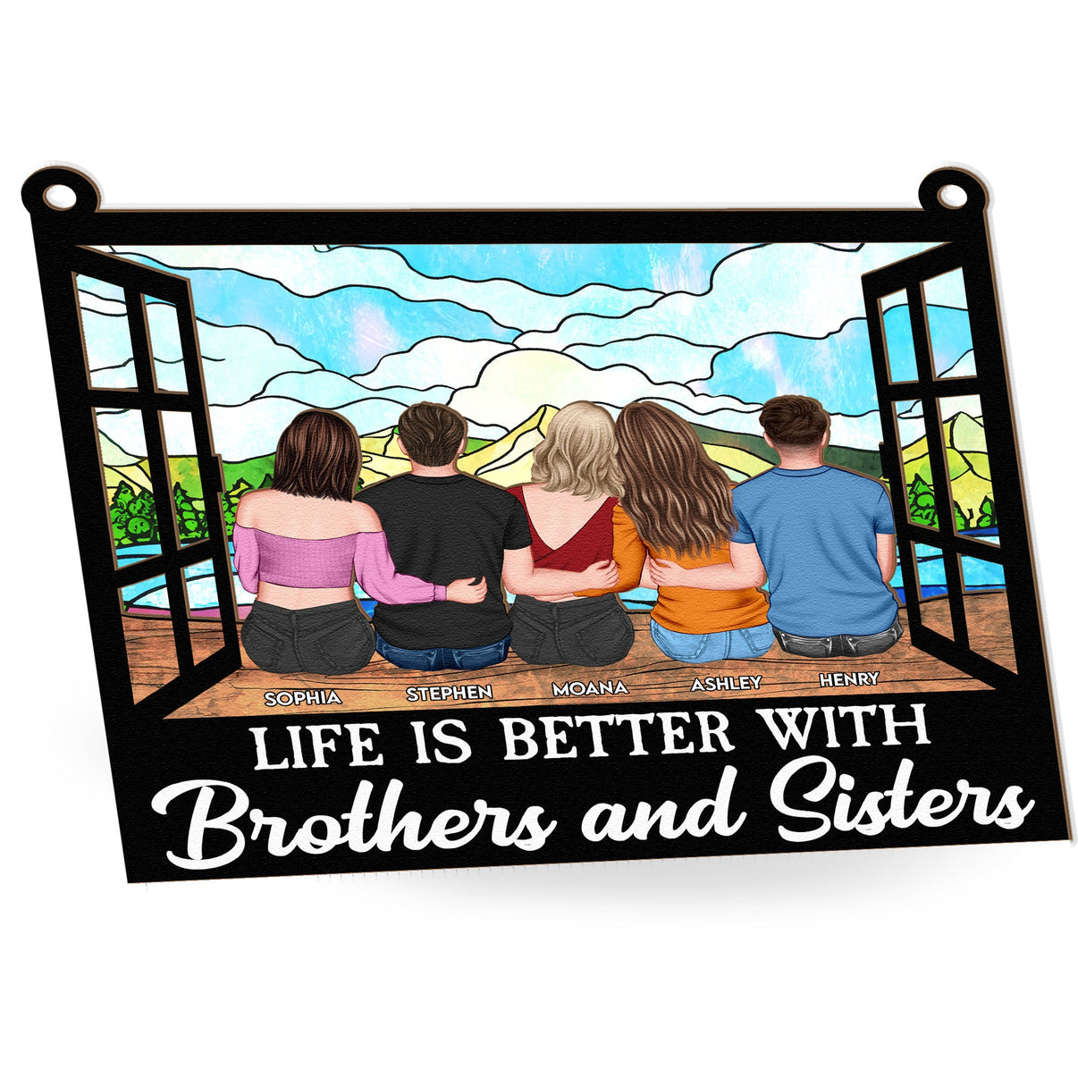 Brothers & Sisters - Personalized Window Hanging Suncatcher Ornament ...