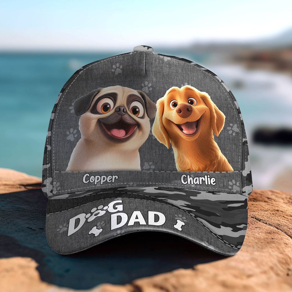 Camouflage Pattern Dog Dad - Personalized Classic Cap – Macorner