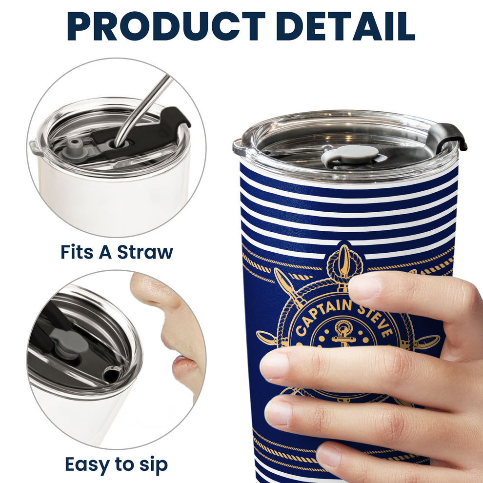 Captain, First Mate, Boat Name - Personalized Tumbler Cup – Macorner