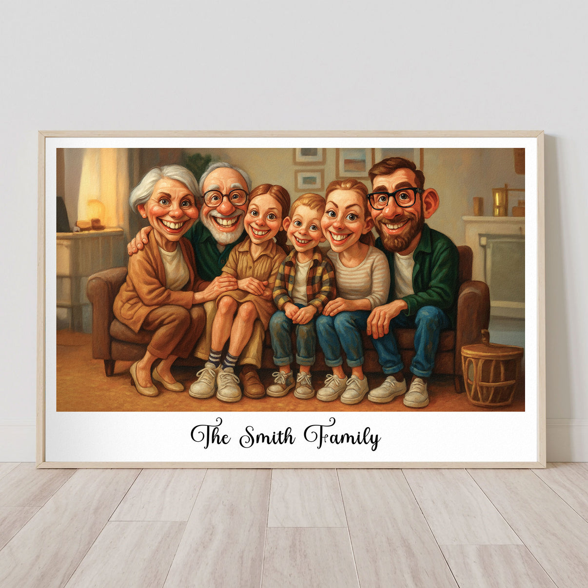 Caricature Wall Art For Family, Siblings, Sisters - Cartoon Your Photo ...