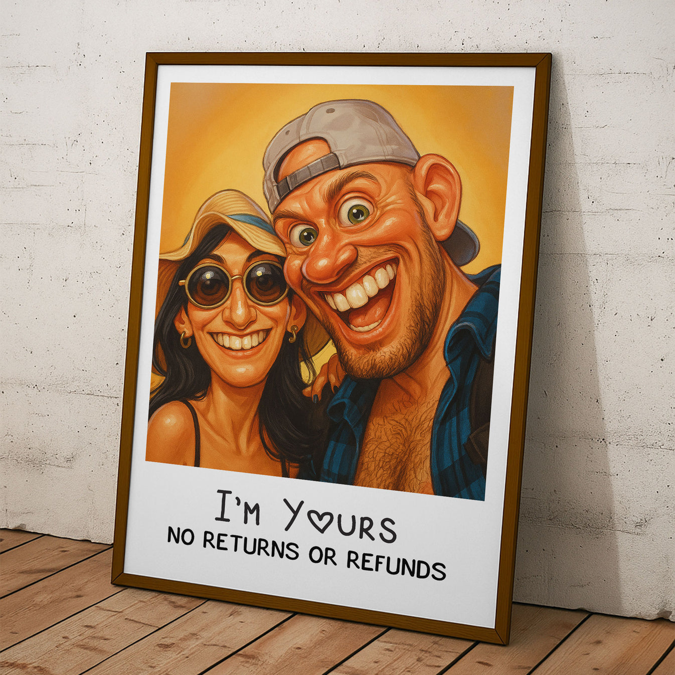 Caricature Wall Art For Funny Couples - Custom Cartoon Drawing From ...