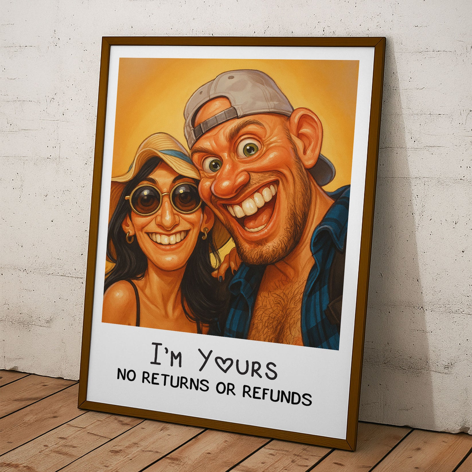 Caricature Wall Art For Funny Couples - Custom Cartoon Drawing From Ph ...