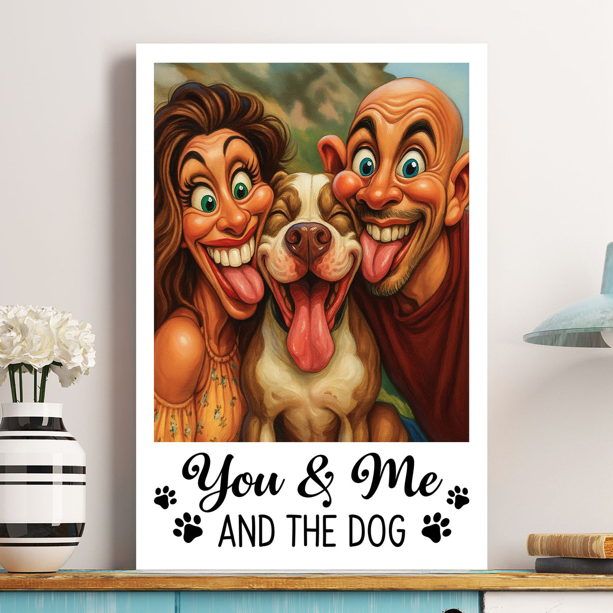 Caricature Your Photo - You & Me And The Dog, Cat - Personalized Photo ...