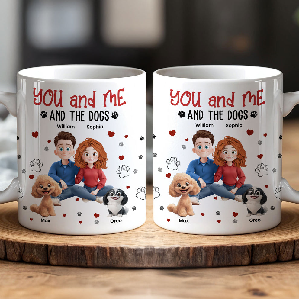 Cartoon Version You, Me And The Dogs - Personalized Mug – Macorner