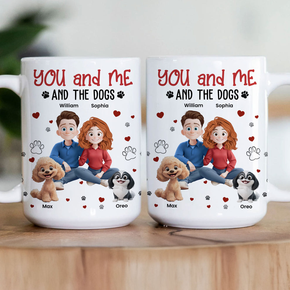 Cartoon Version You, Me And The Dogs - Personalized Mug – Macorner