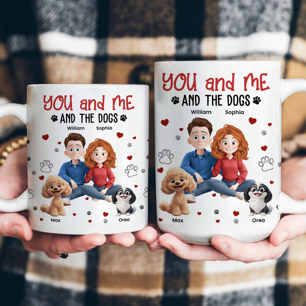 Cartoon Version You, Me And The Dogs - Personalized Mug – Macorner