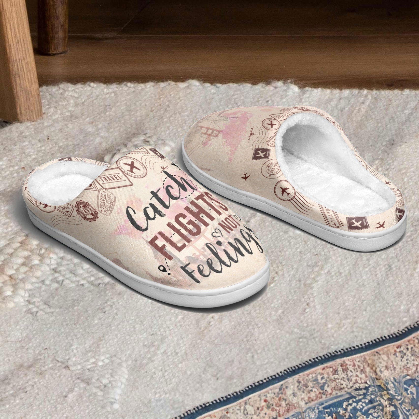 Catch Flights Not Feelings - Personalized Slippers – Macorner