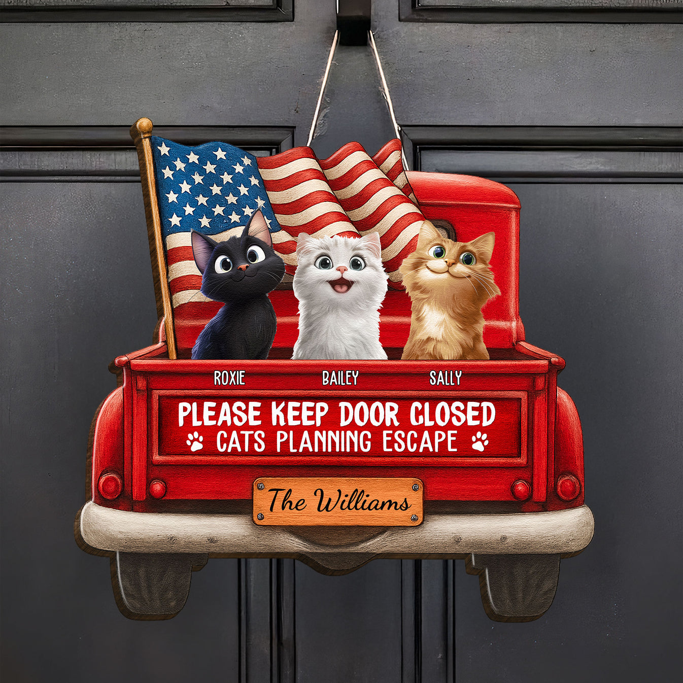 Cats Planning Escape - New Style - Personalized Wood Sign – Macorner