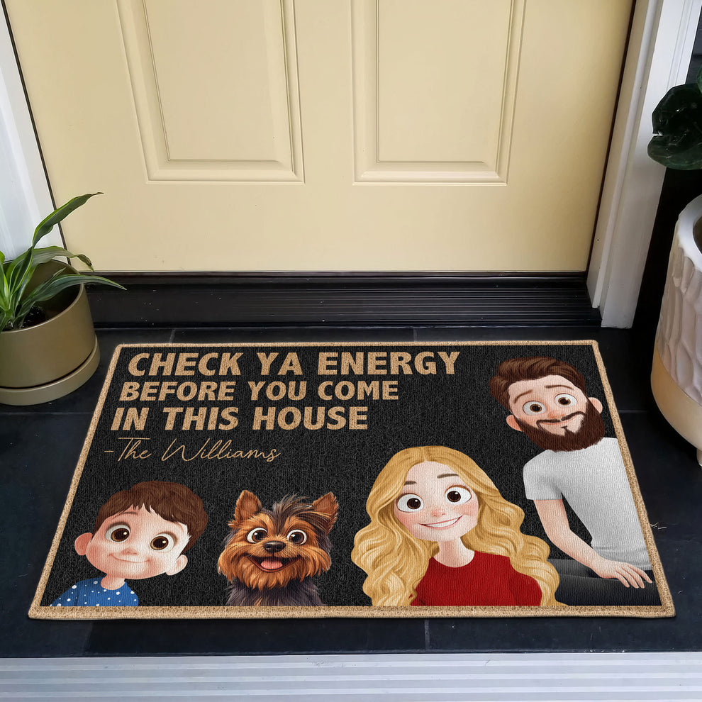 Check Ya Energy - 3D Family Version - Personalized Doormat – Macorner