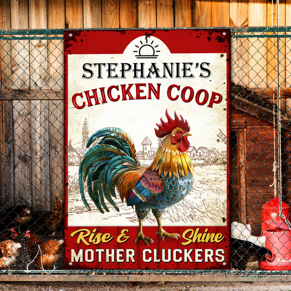 Chicken Coop Rise & Shine 3D Print - Personalized Metal Sign – Macorner