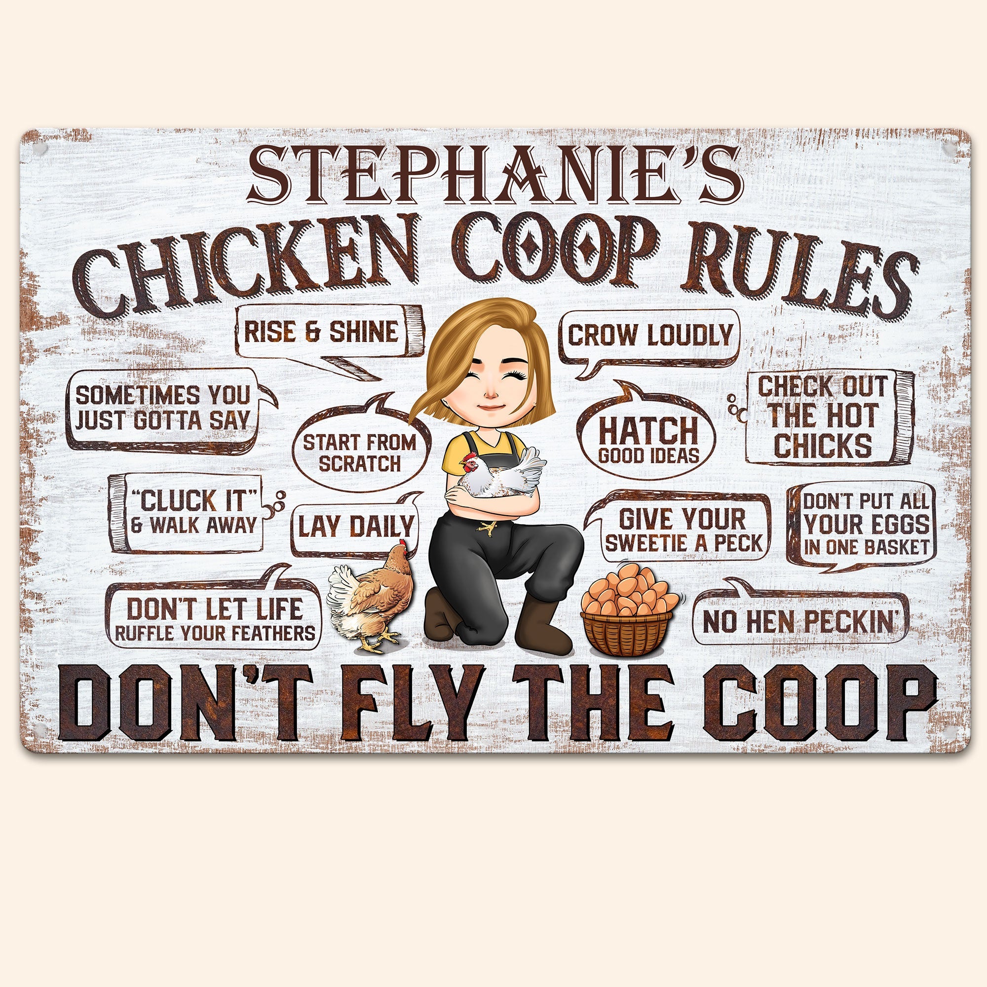 Chicken Coop Rules - Personalized Metal Sign – Macorner