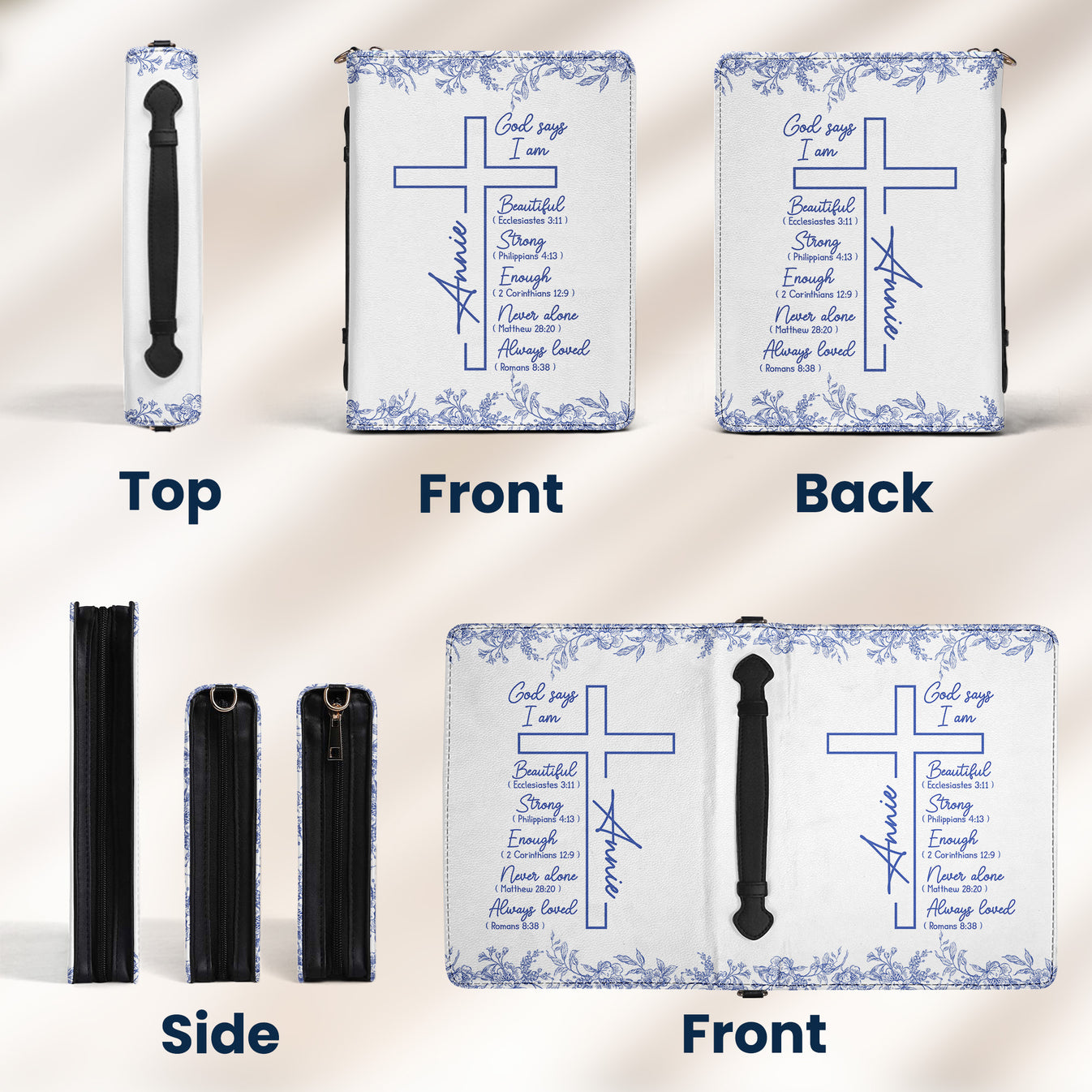 Christ Cross Affirmation Religious Gift For Women Toile De Jouy ...