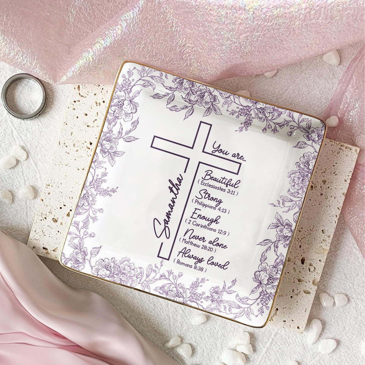 Christ Cross Affirmation Religious Gift For Women Toile De Jouy ...