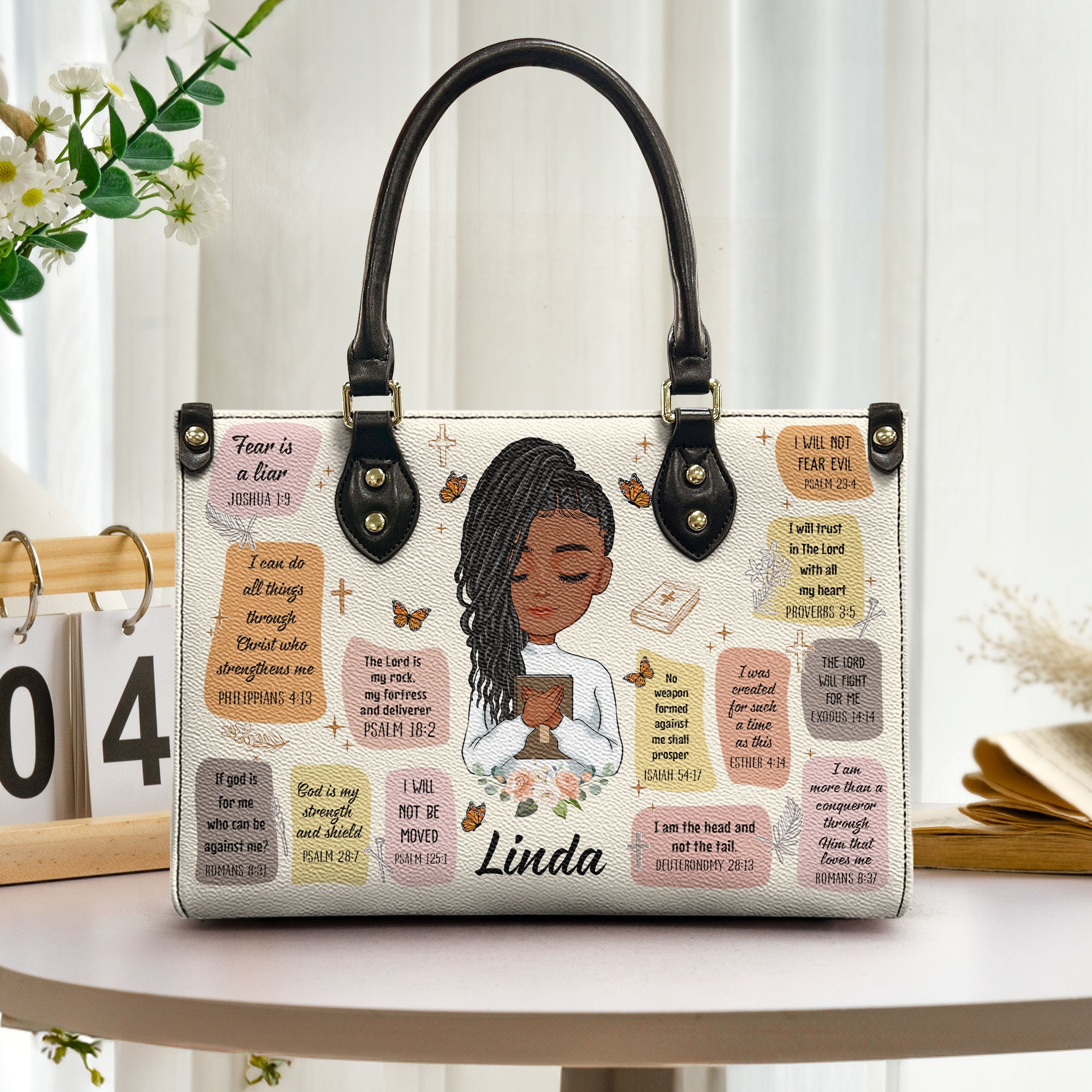 Christian Bible Verse Affirmations - Personalized Leather Bag – Macorner