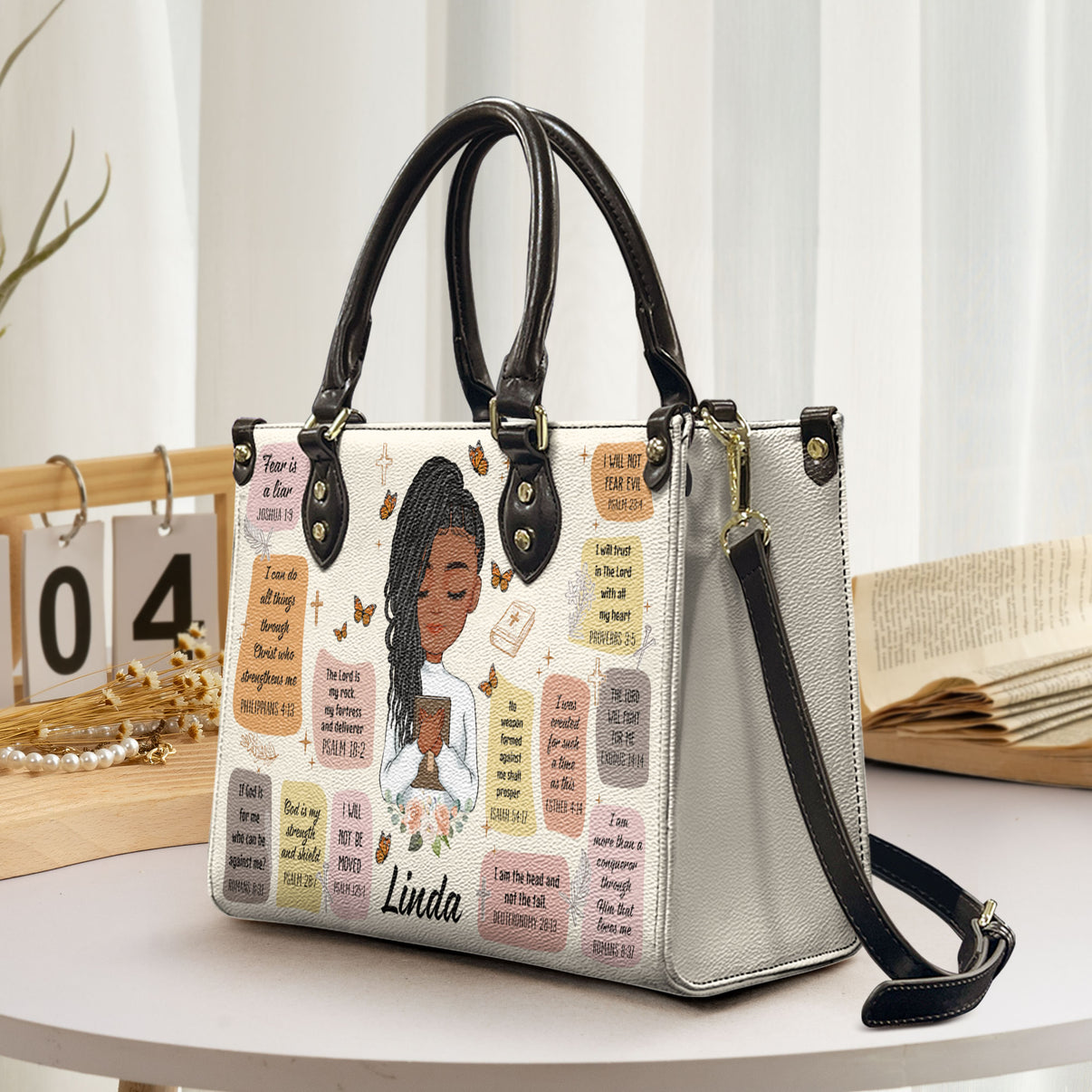 Christian Bible Verse Affirmations - Personalized Leather Bag – Macorner