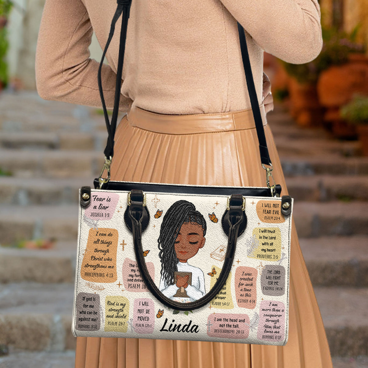 Christian Bible Verse Affirmations - Personalized Leather Bag – Macorner