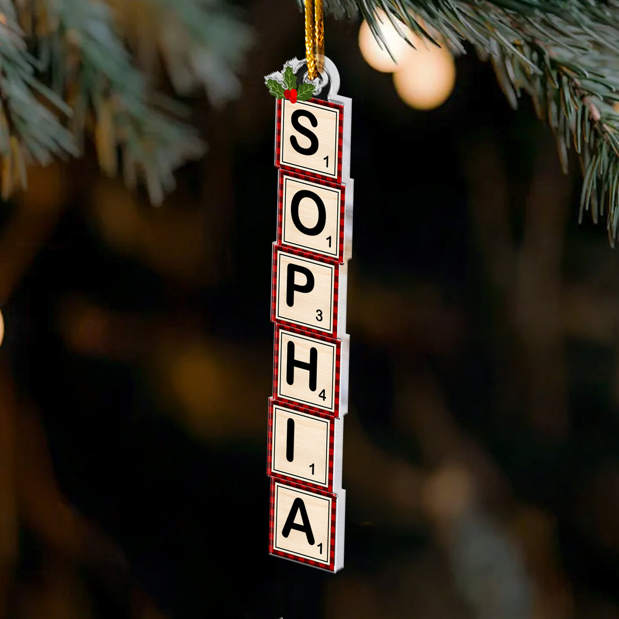 Christmas Letter With Name For Family - Personalized Acrylic Ornament ...