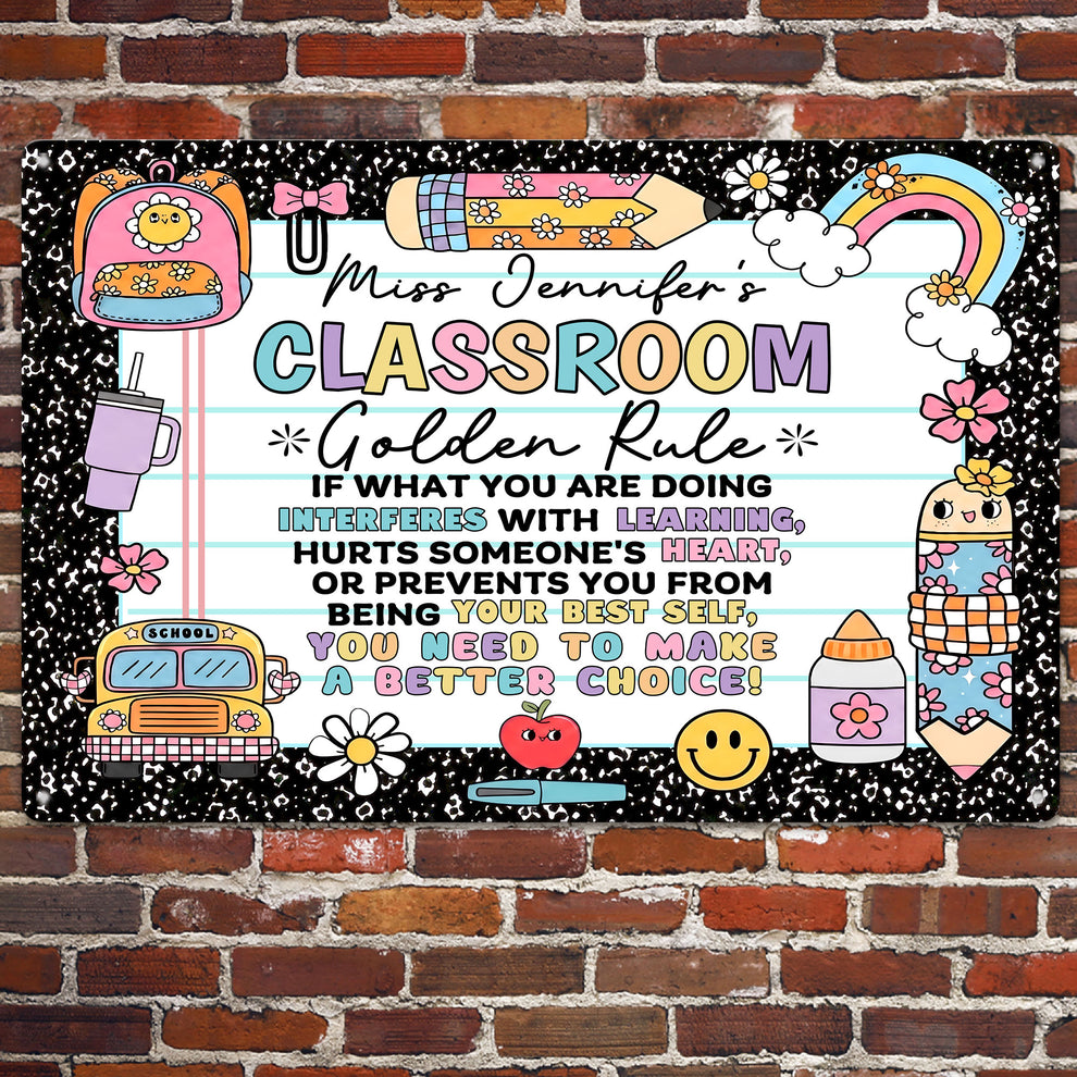 Classroom Golden Rule - Personalized Metal Sign – Macorner