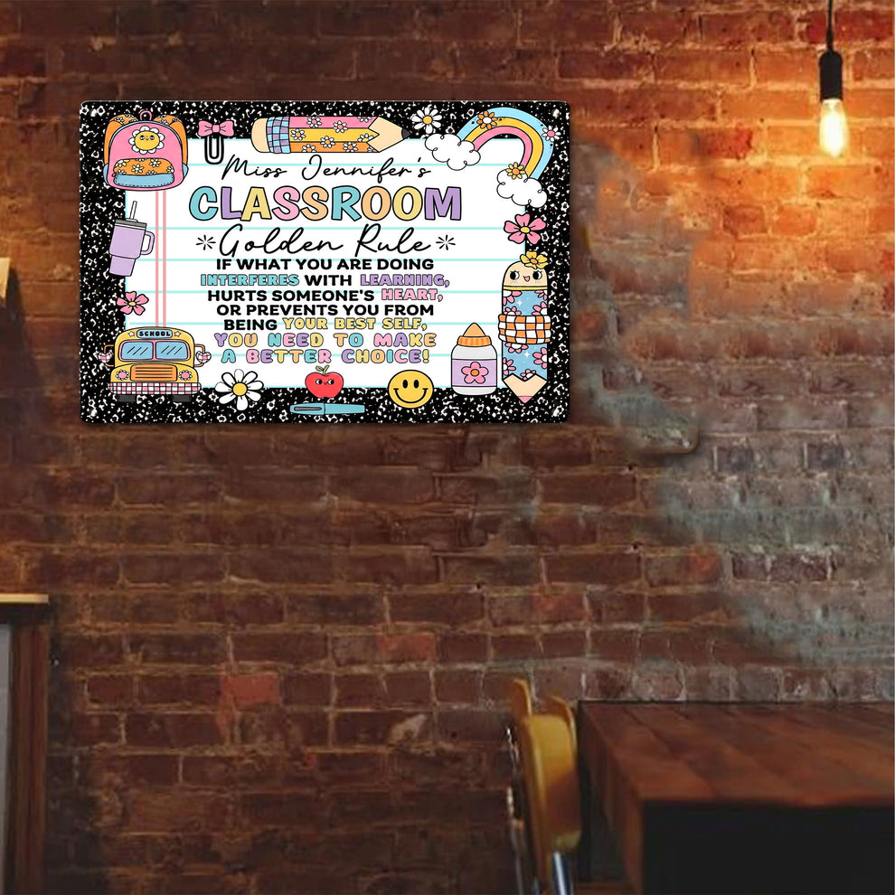 Classroom Golden Rule - Personalized Metal Sign – Macorner