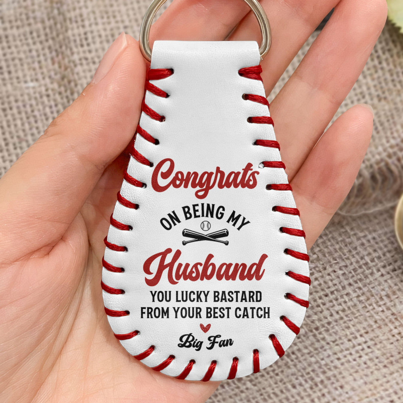 Congrats On Being My Boyfriend/Husband - Personalized Leather Baseball ...