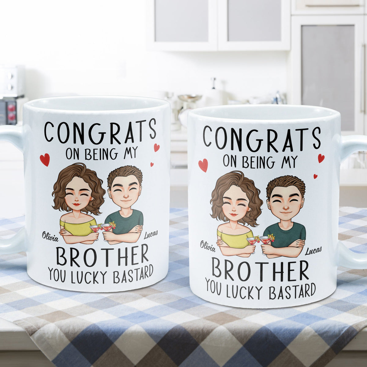 Congrats On Being My Brother - Personalized Mug - Macorner