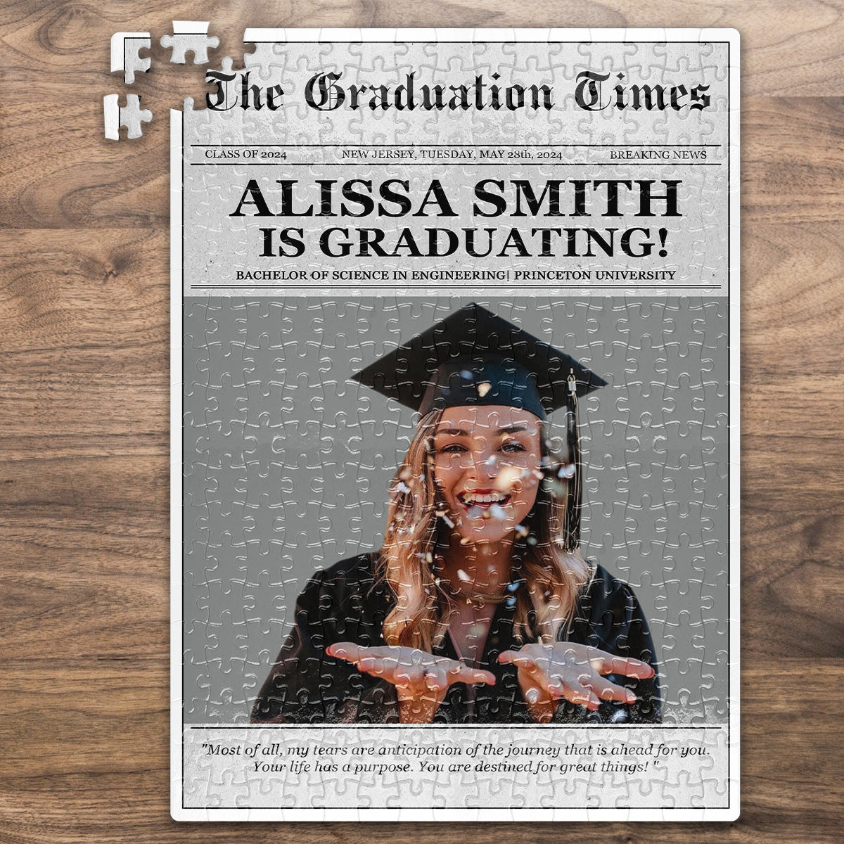 Congratulation Graduate Printable Newspaper - Personalized Photo Jigsa ...