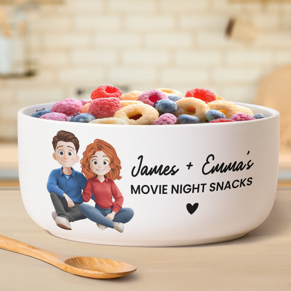 Couple Movie Night Snacks - Personalized Ceramic Bowl – Macorner
