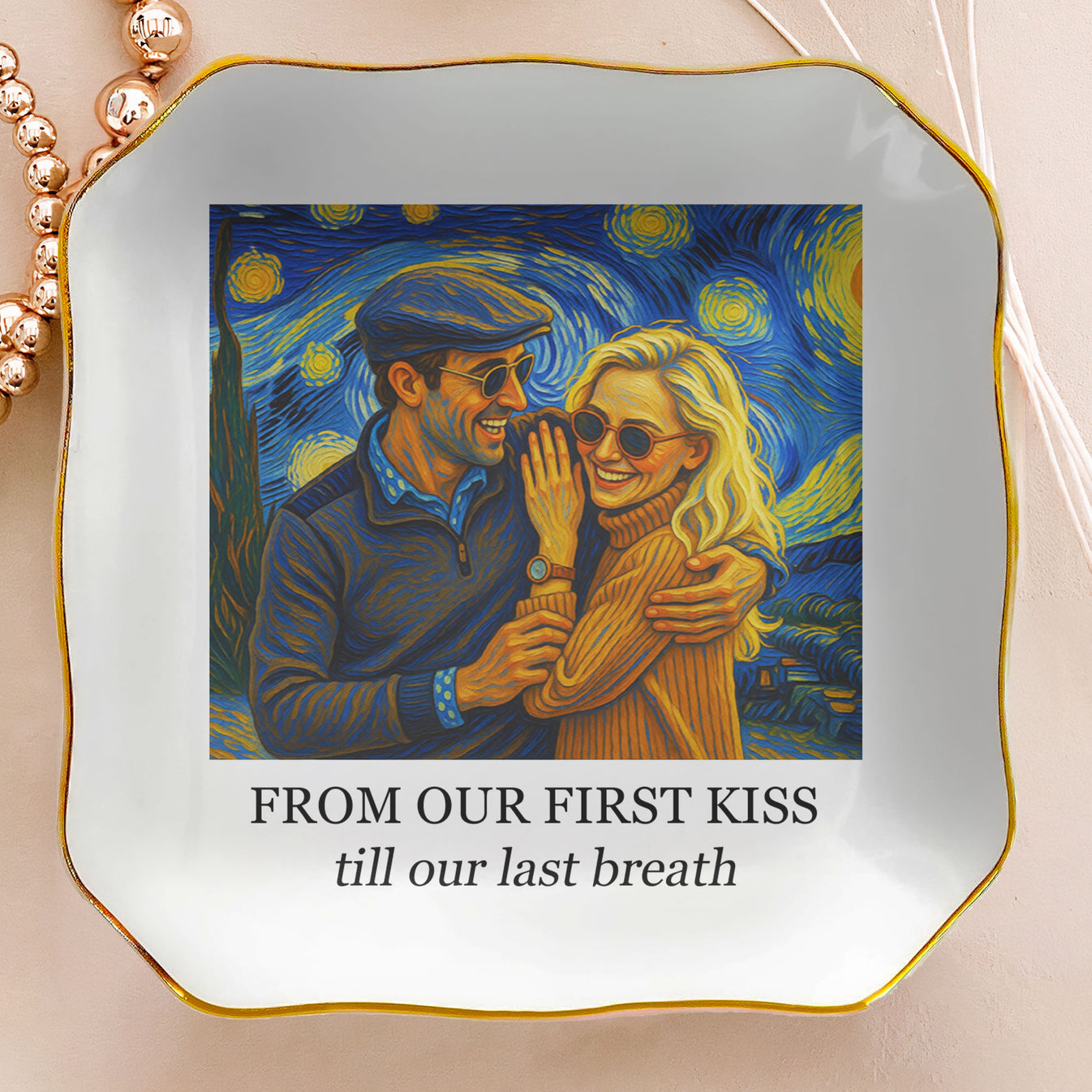 Couple Photo Van Gogh Style Art Anniversary Valentine's Day Gift ...